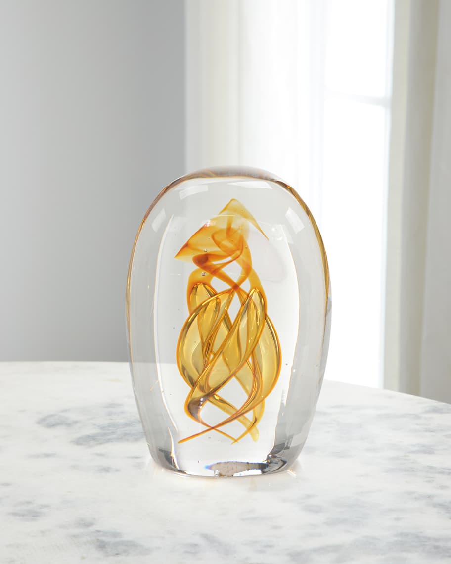 John-Richard Collection Handblown Amber Glass Sculpture | Neiman Marcus