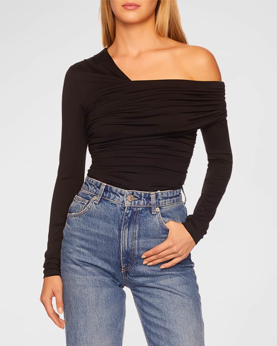 Susana Monaco One-Shoulder Gathered Top | Neiman Marcus