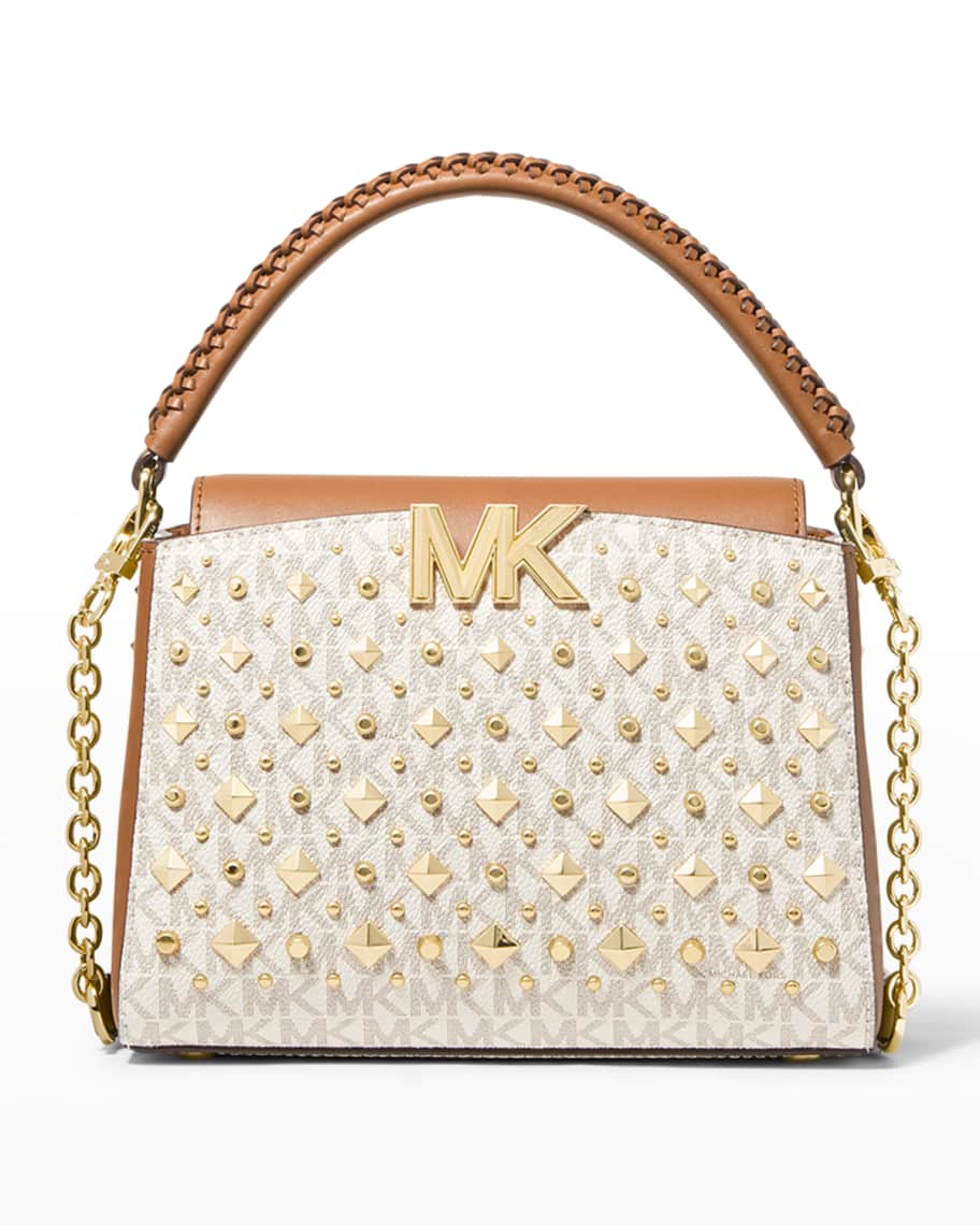 MICHAEL Michael Kors Karlie Small Studded Monogram Crossbody Bag ...