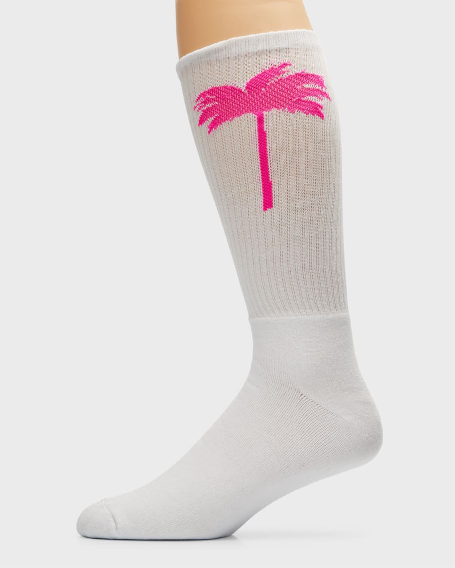 Palm Angels Men's Palm Tree Crew Socks | Neiman Marcus