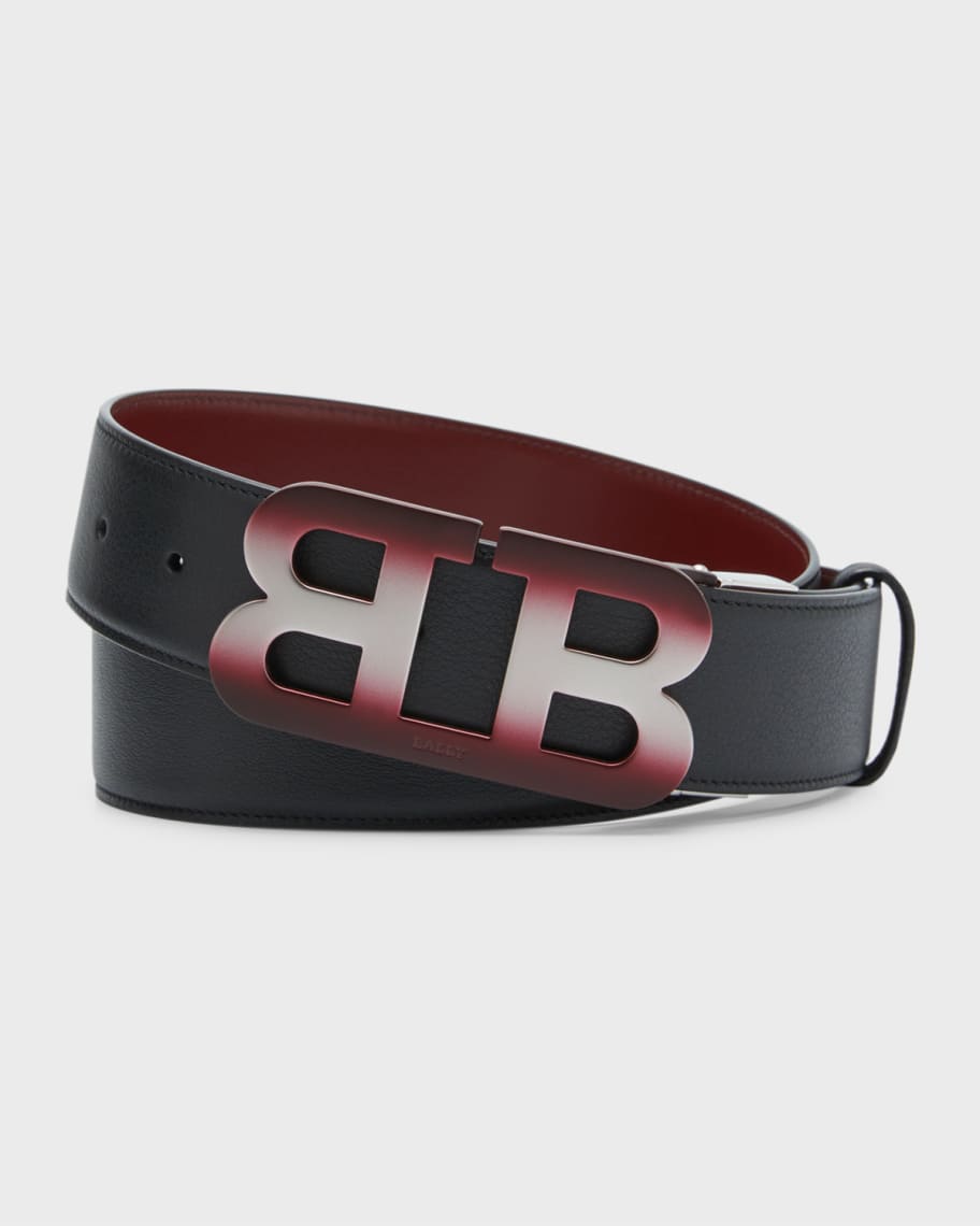 Bally Men's BB-Buckle Reversible Leather Belt | Neiman Marcus