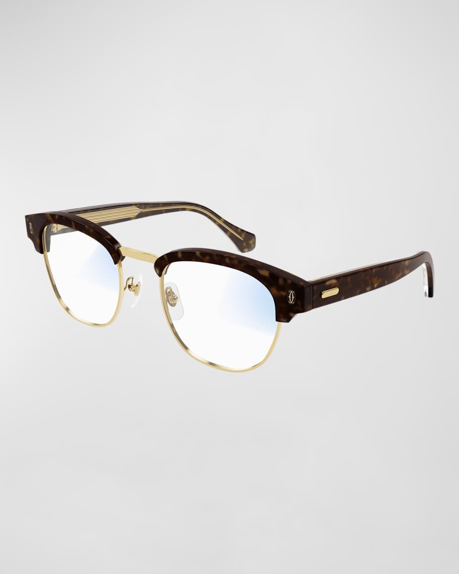 Cartier Men's Logo Plaqué Rectangle Optical Frames | Neiman Marcus
