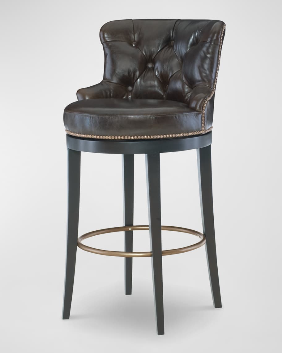 Century Furniture Forte Swivel Leather Bar Stool - 31" | Neiman Marcus