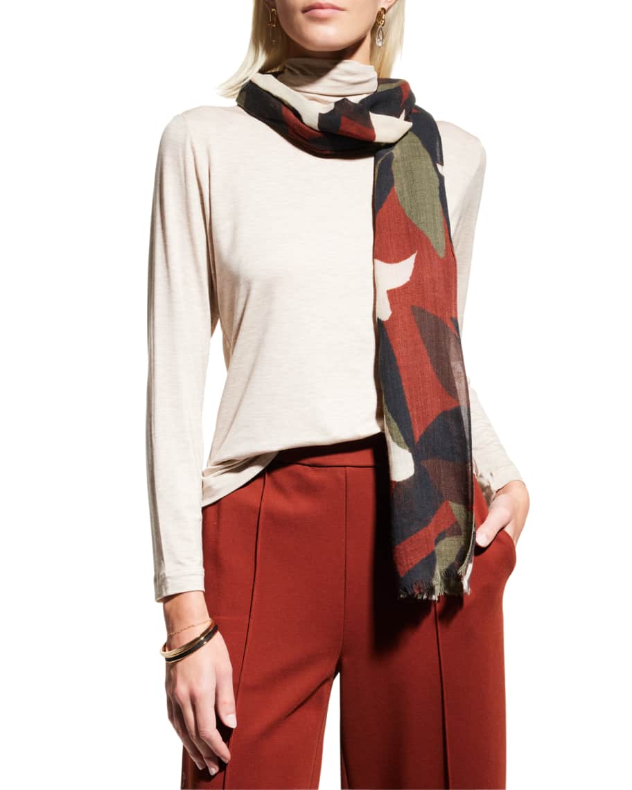 Masai Annabelle Flower Wool Scarf | Neiman Marcus