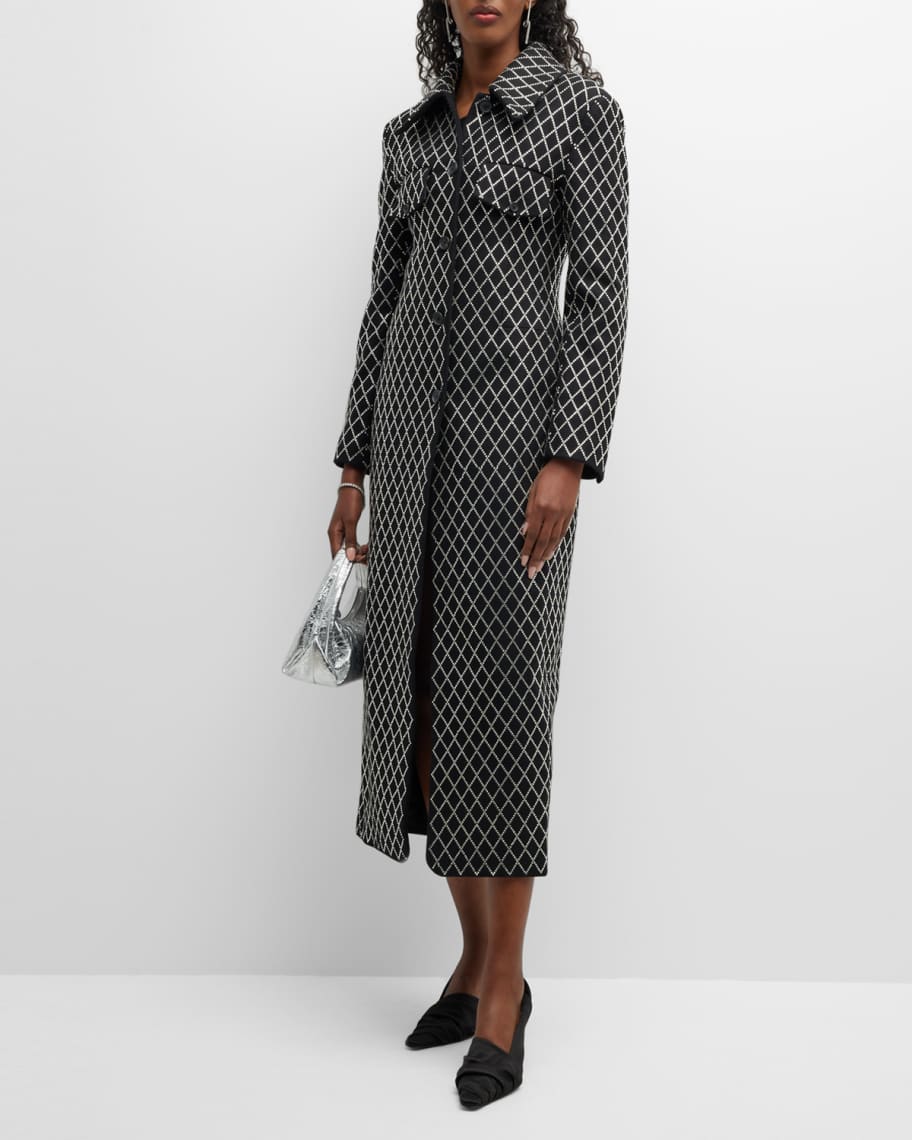 Khaite Estelle Crystal Long Coat | Neiman Marcus