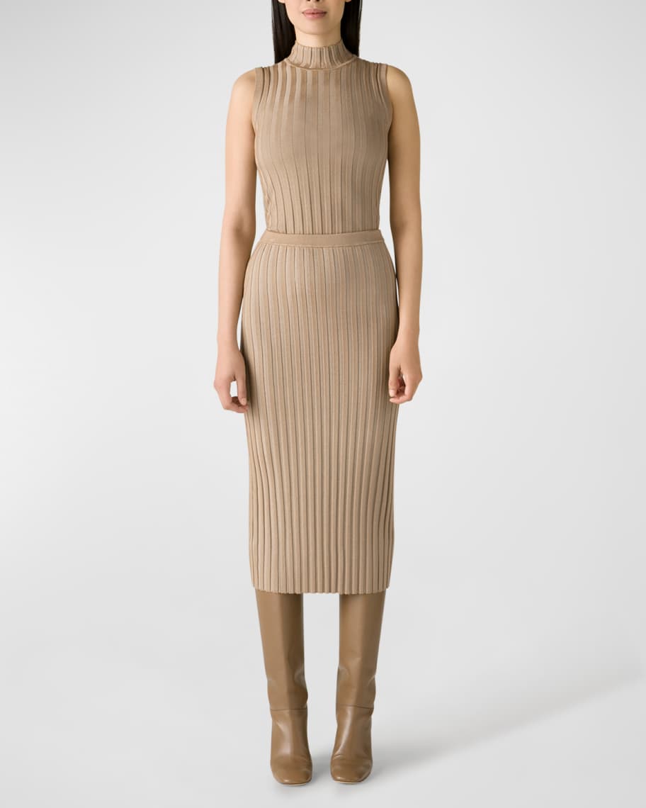 St. John Mock-Neck Vanise Knit Tank Top | Neiman Marcus