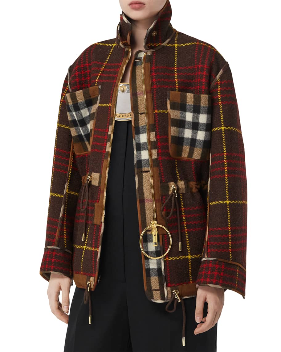 Burberry Runway Check Field Jacket | Neiman Marcus