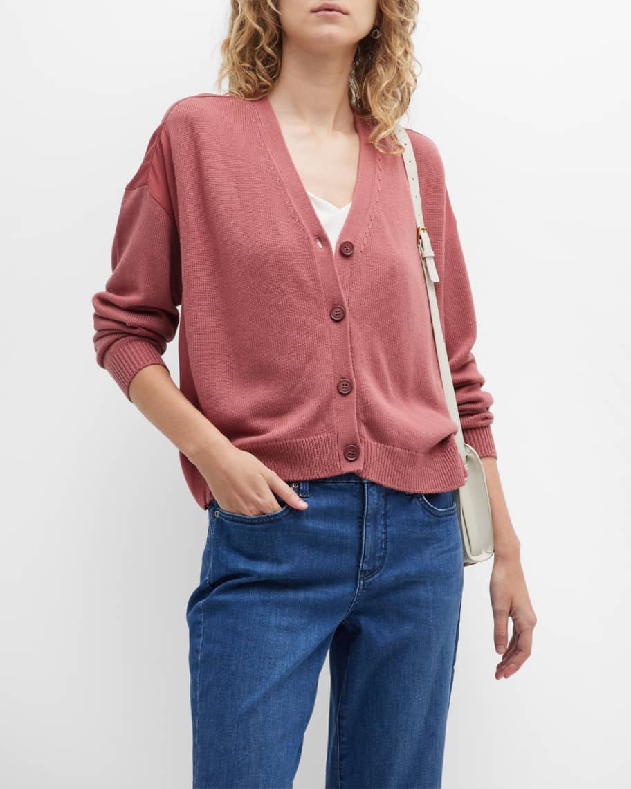Splendid Corinne Mixed-Knit Wool Cardigan | Neiman Marcus