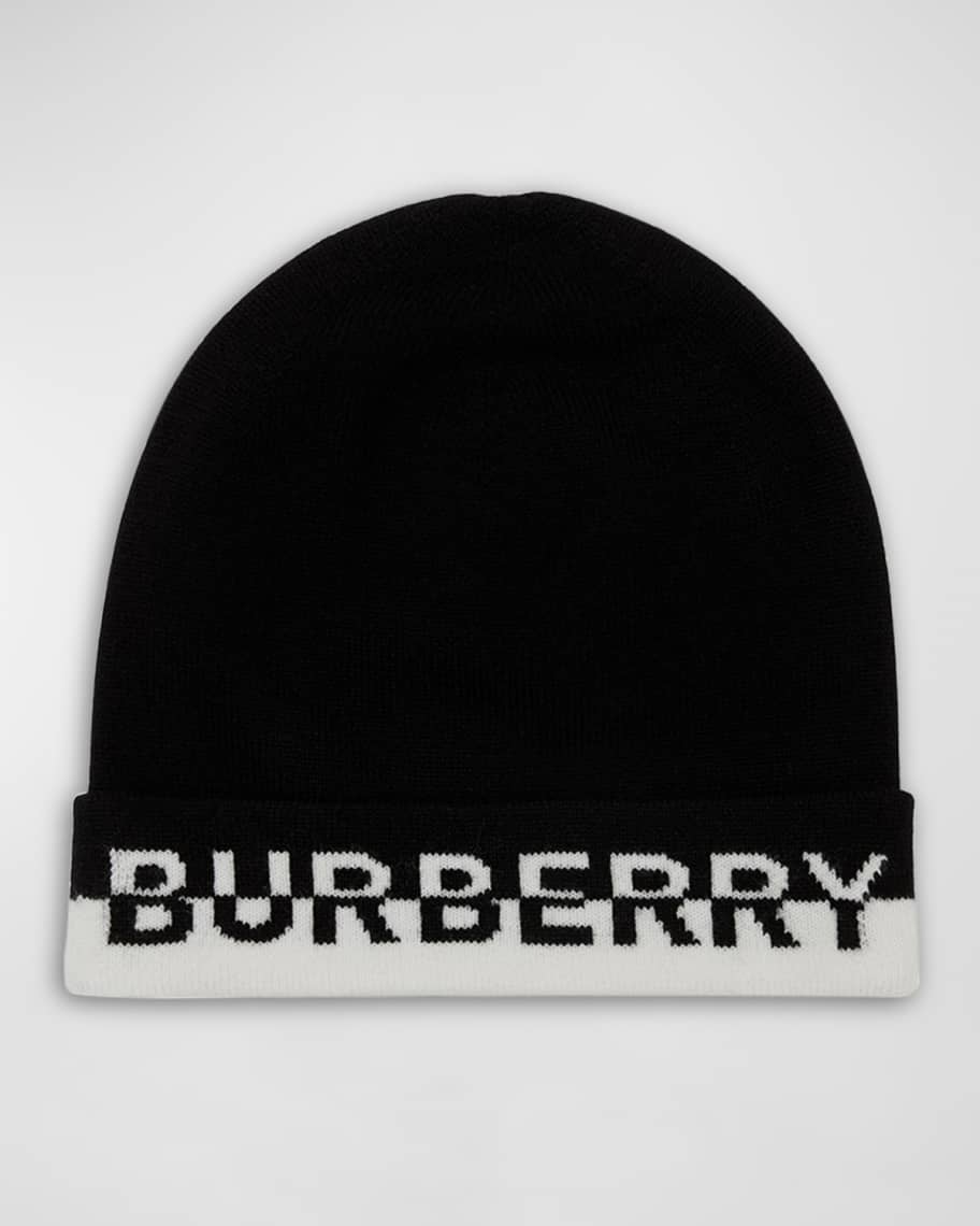 Burberry Men's Two-Tone Logo Knit Beanie Hat | Neiman Marcus