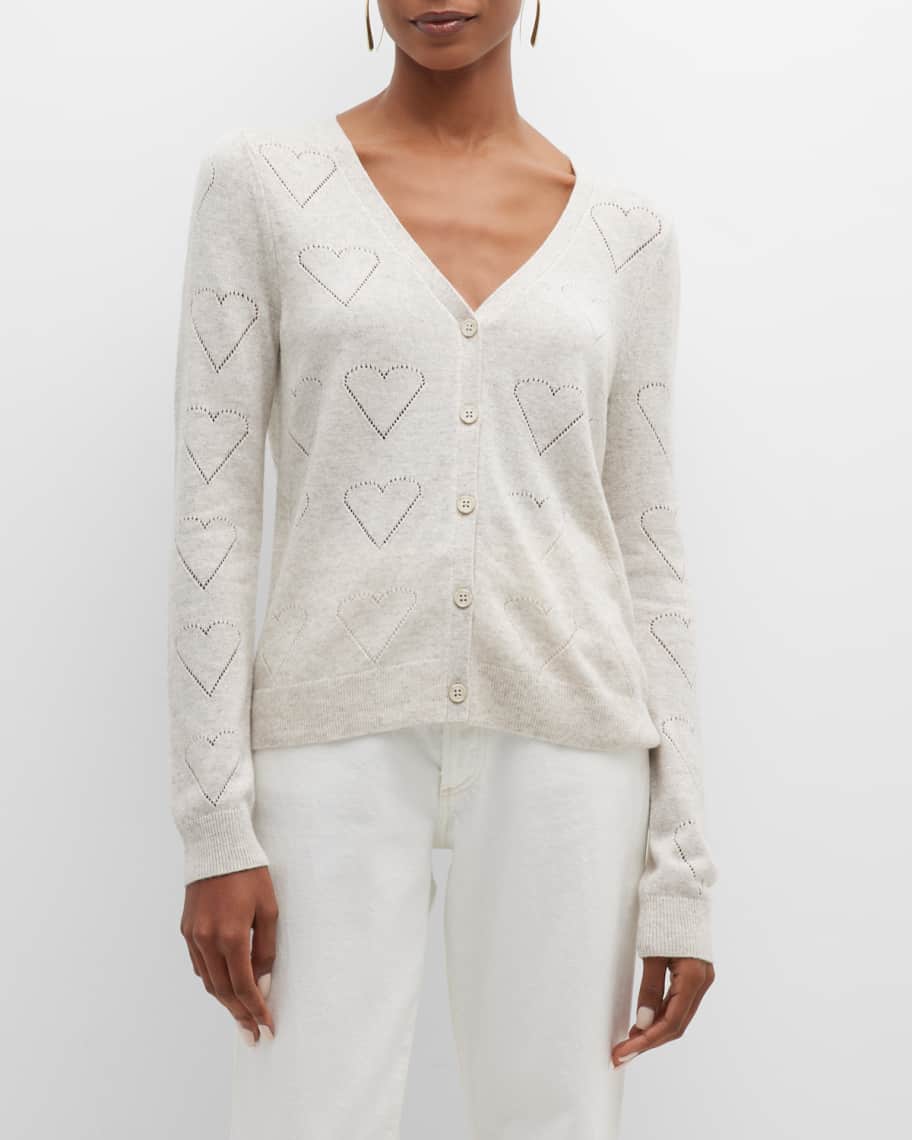 Splendid Alamo Pointelle Heart Cardigan | Neiman Marcus
