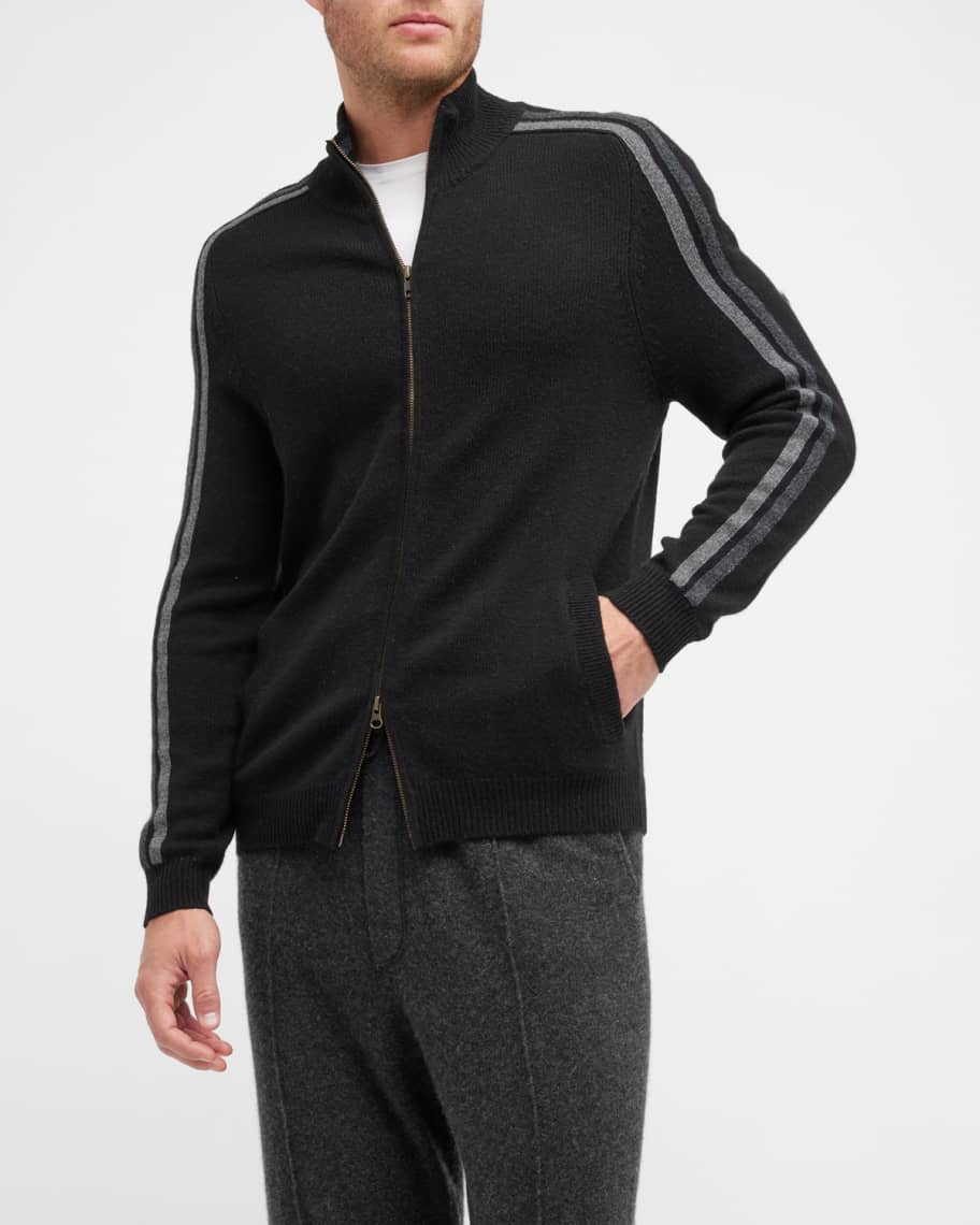 Neiman Marcus Men's Wool-Cashmere Full-Zip Turtleneck Jacket | Neiman Marcus