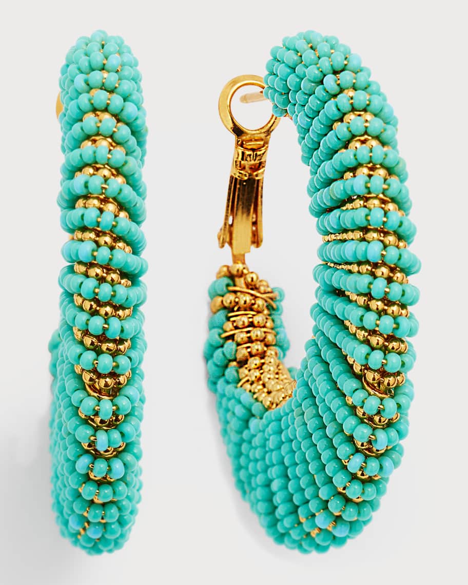 Gas Bijoux Izzia Turquoise Beaded Hoop Earrings | Neiman Marcus