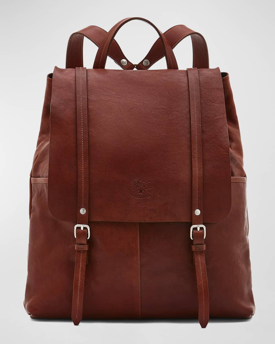 Il Bisonte Men's Trappola Leather Drawstring Backpack | Neiman Marcus