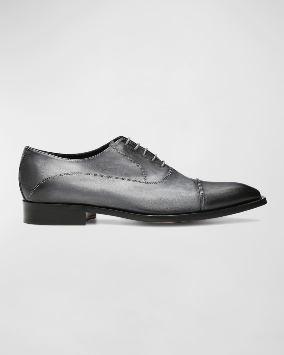 Donald Pliner Men's Stefen-43 Burnished Leather Oxfords | Neiman Marcus