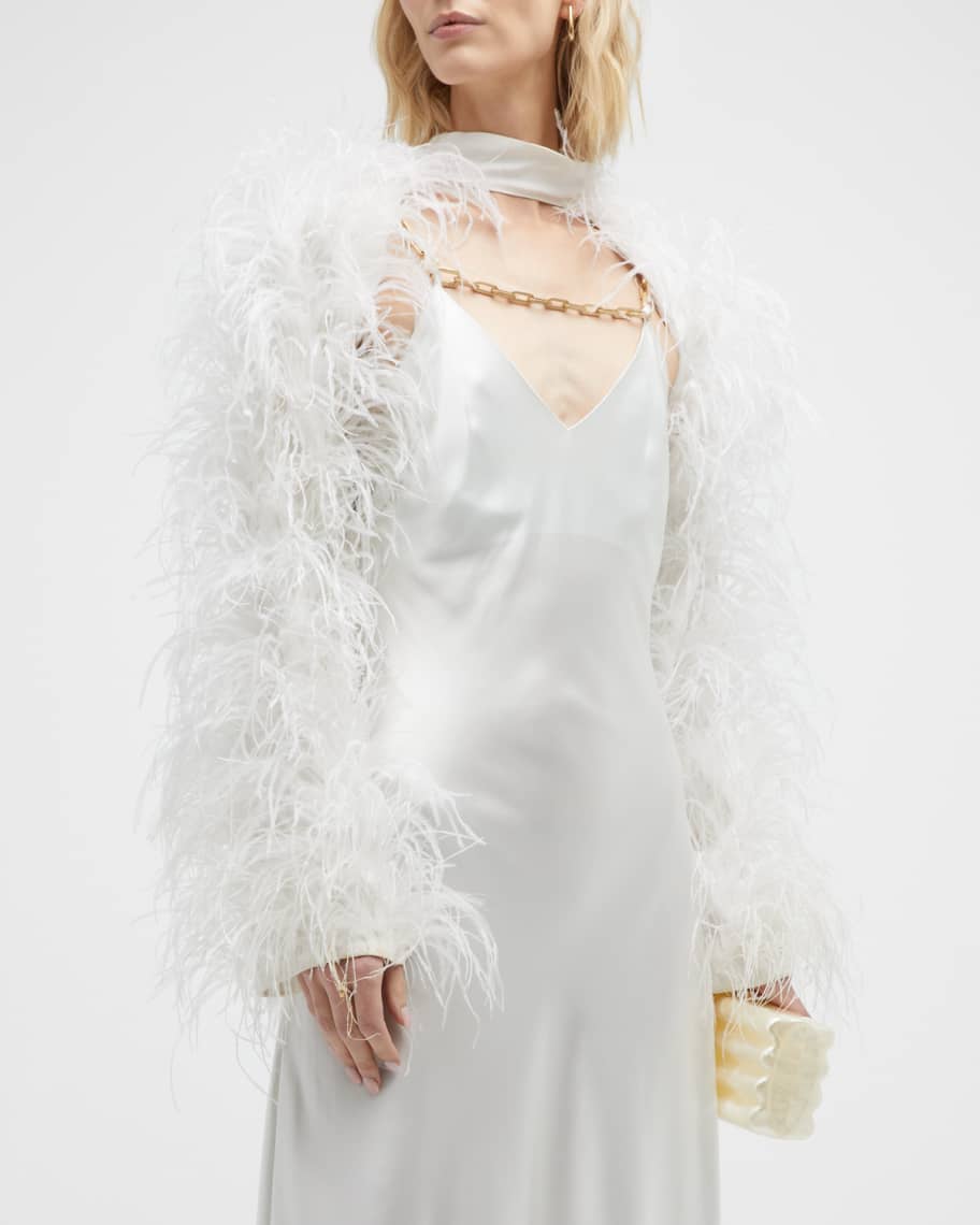 Cult Gaia Audrey Feather Shawl Jacket | Neiman Marcus