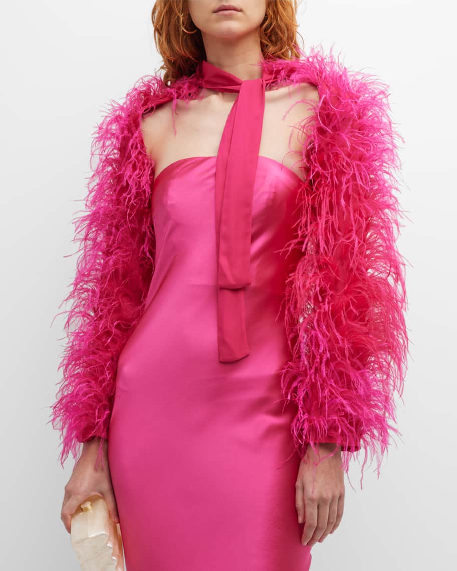 Cult Gaia Audrey Feather Shawl Jacket | Neiman Marcus
