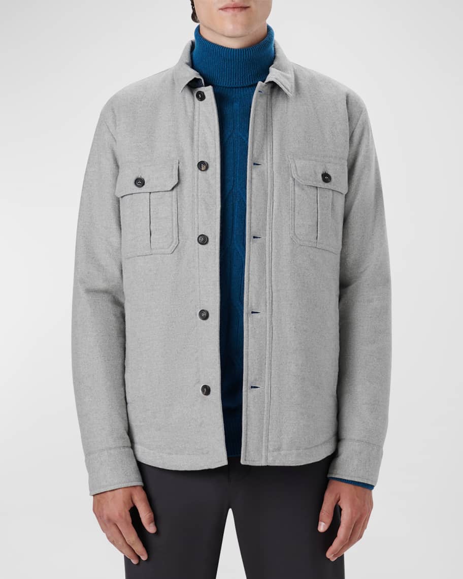 Bugatchi Men's Cotton Shirt Jacket | Neiman Marcus