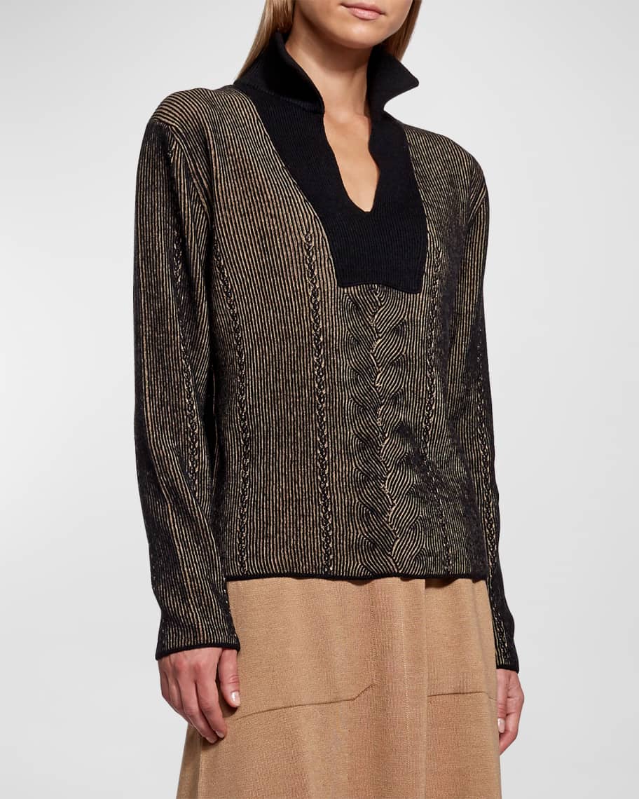 KNITSS Gabi Bicolor Vanise Knit Sweater | Neiman Marcus