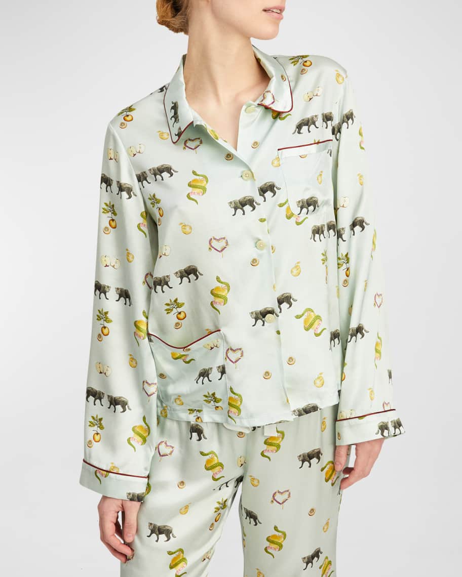Morgan Lane Ruthie Printed Silk Button-Front Top | Neiman Marcus Morgan Lane Ruthie Printed Silk Button-Front Top | Neiman Marcus