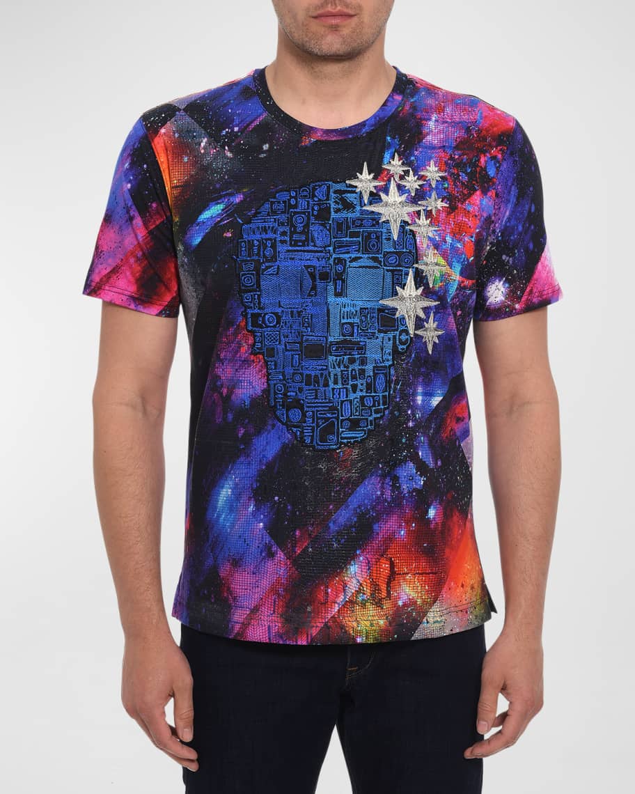 Robert Graham Men's Intergalactic Skull Graphic Crewneck T-Shirt ...