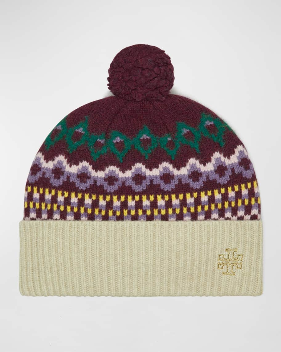 Tory Burch Fair Isle Pom Beanie | Neiman Marcus
