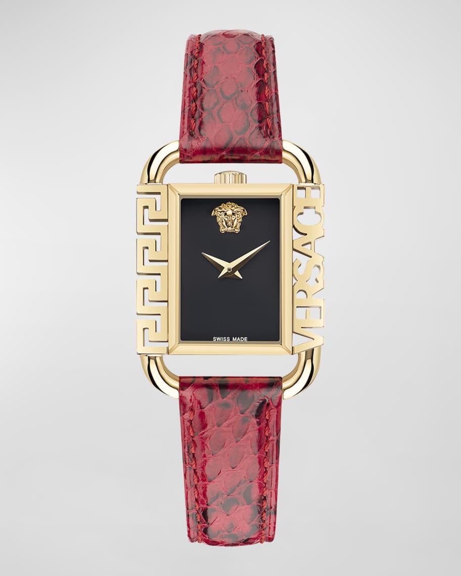 Versace Versace Flair Leather Watch, Gold/Red | Neiman Marcus