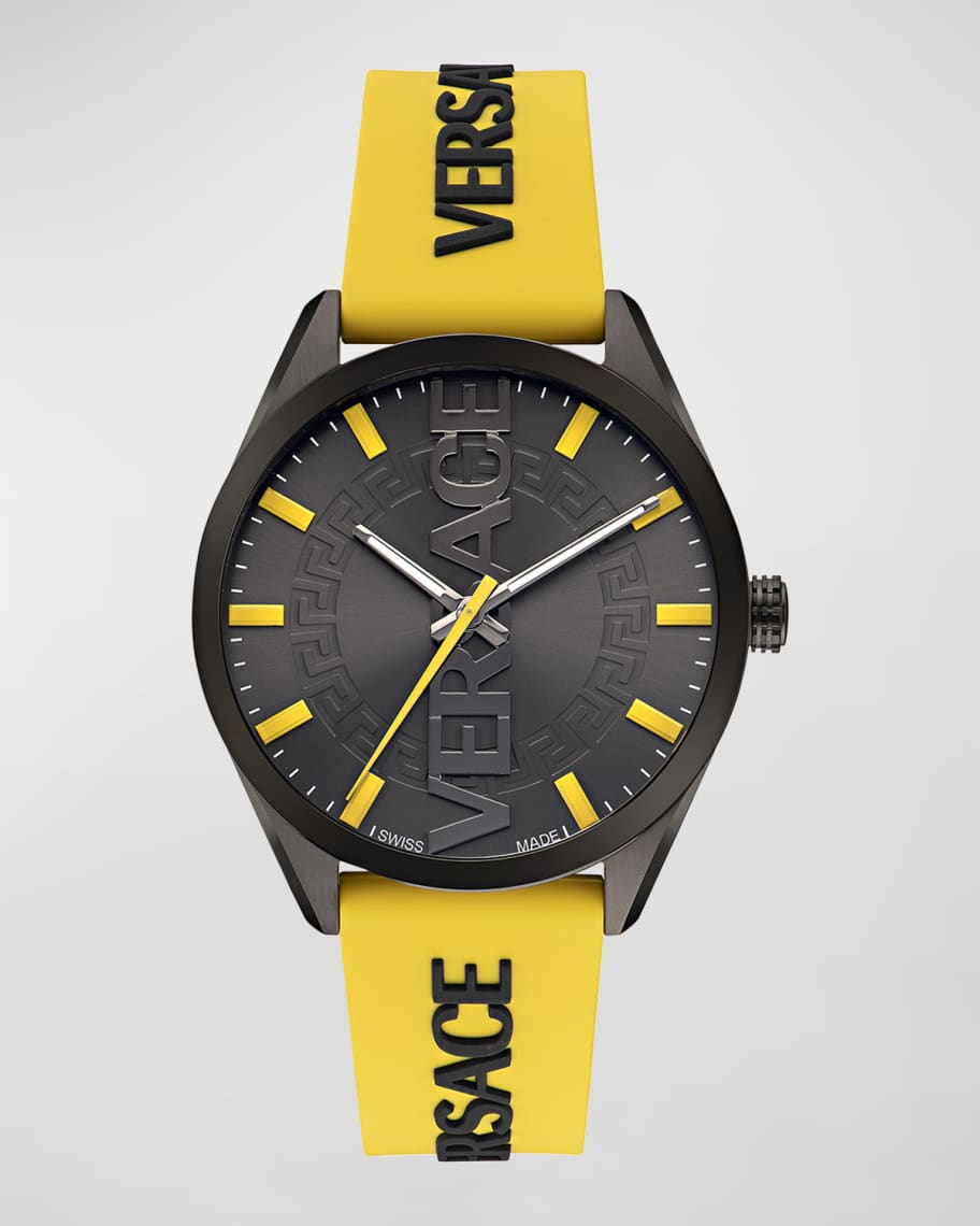 Versace Men's V-Vertical Silicone Logo Watch, 42mm | Neiman Marcus