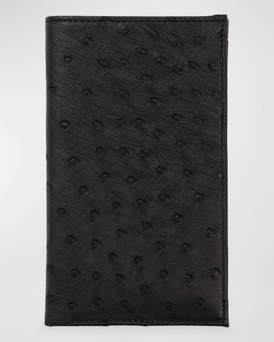 Abas Men's Matte Ostrich Leather Coat Wallet | Neiman Marcus
