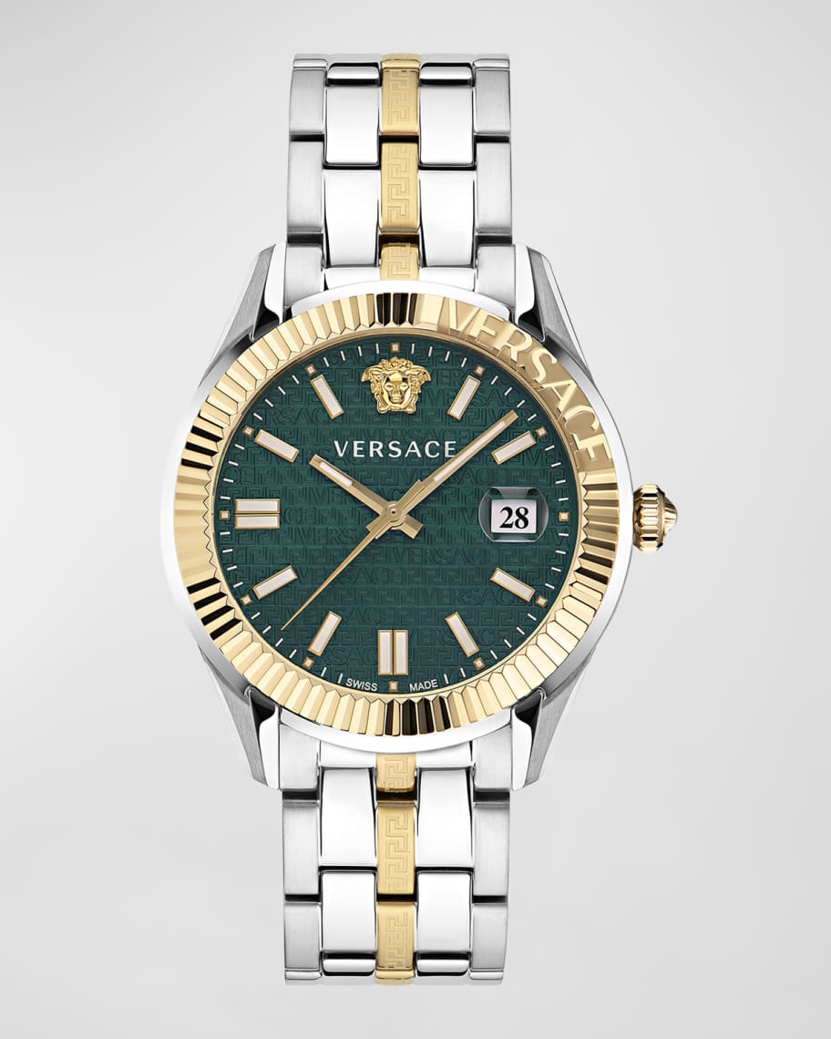 Versace Men's Greca Time Two-Tone Bracelet Watch, 41mm | Neiman Marcus