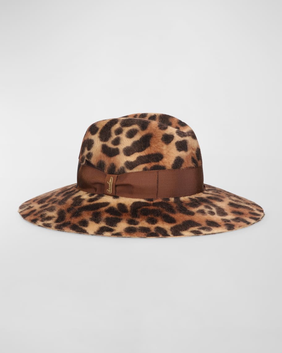 Borsalino Sophie Leopard Print Felt Hat | Neiman Marcus