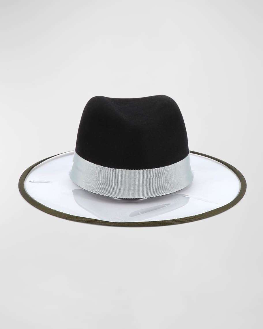 D'Estree Two-Tone Christopher Wool-Blend Fedora Hat | Neiman Marcus