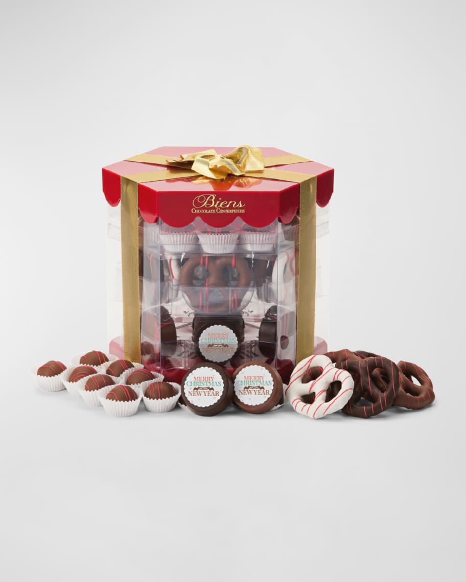 Biens Chocolate Centerpiece Christmas Selection Box - Red | Neiman Marcus