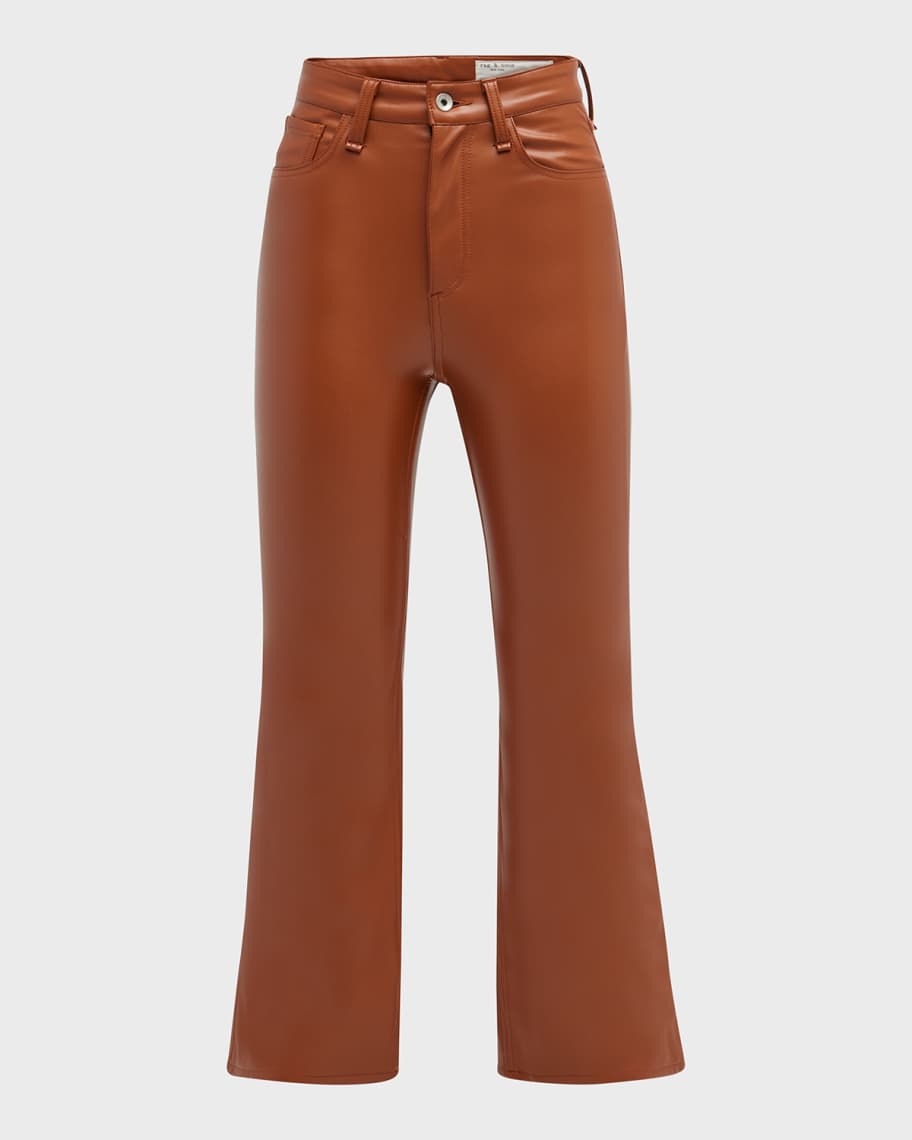 Rag & Bone Casey Faux Leather Flared Ankle Pants | Neiman Marcus