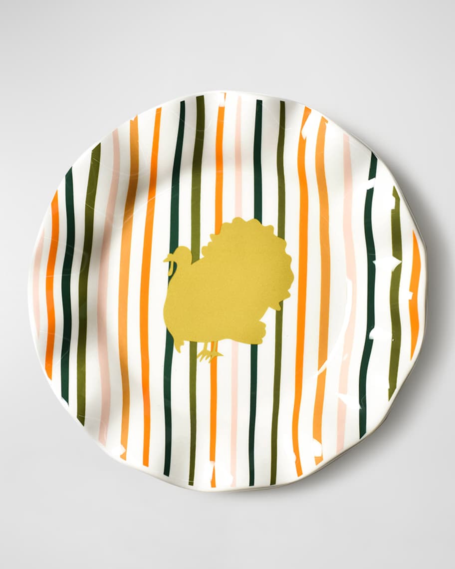 Coton Colors Turkey Stripes Ruffled Dinner Plate | Neiman Marcus