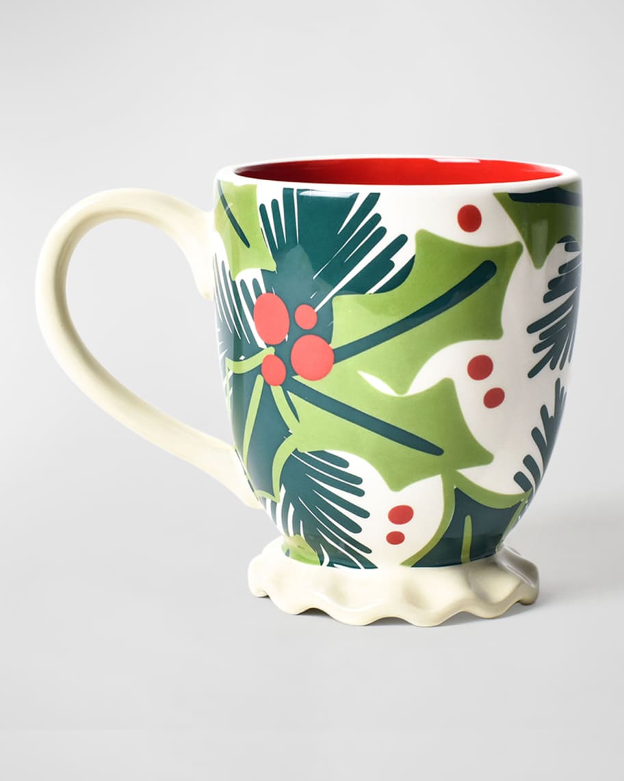 Coton Colors Balsam & Berry Holly Ruffle Mug | Neiman Marcus
