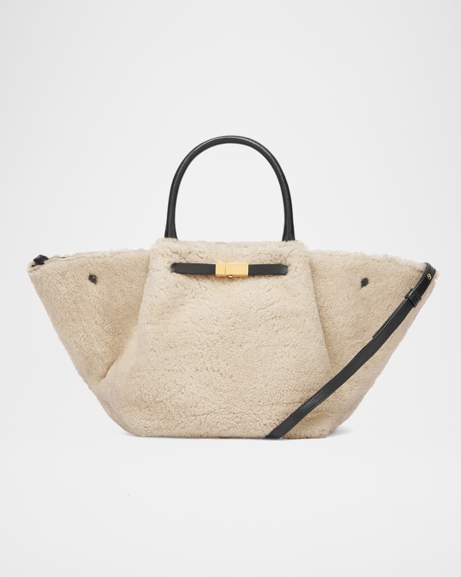DeMellier The New York Midi Sheep Shearling Top-Handle Bag | Neiman Marcus