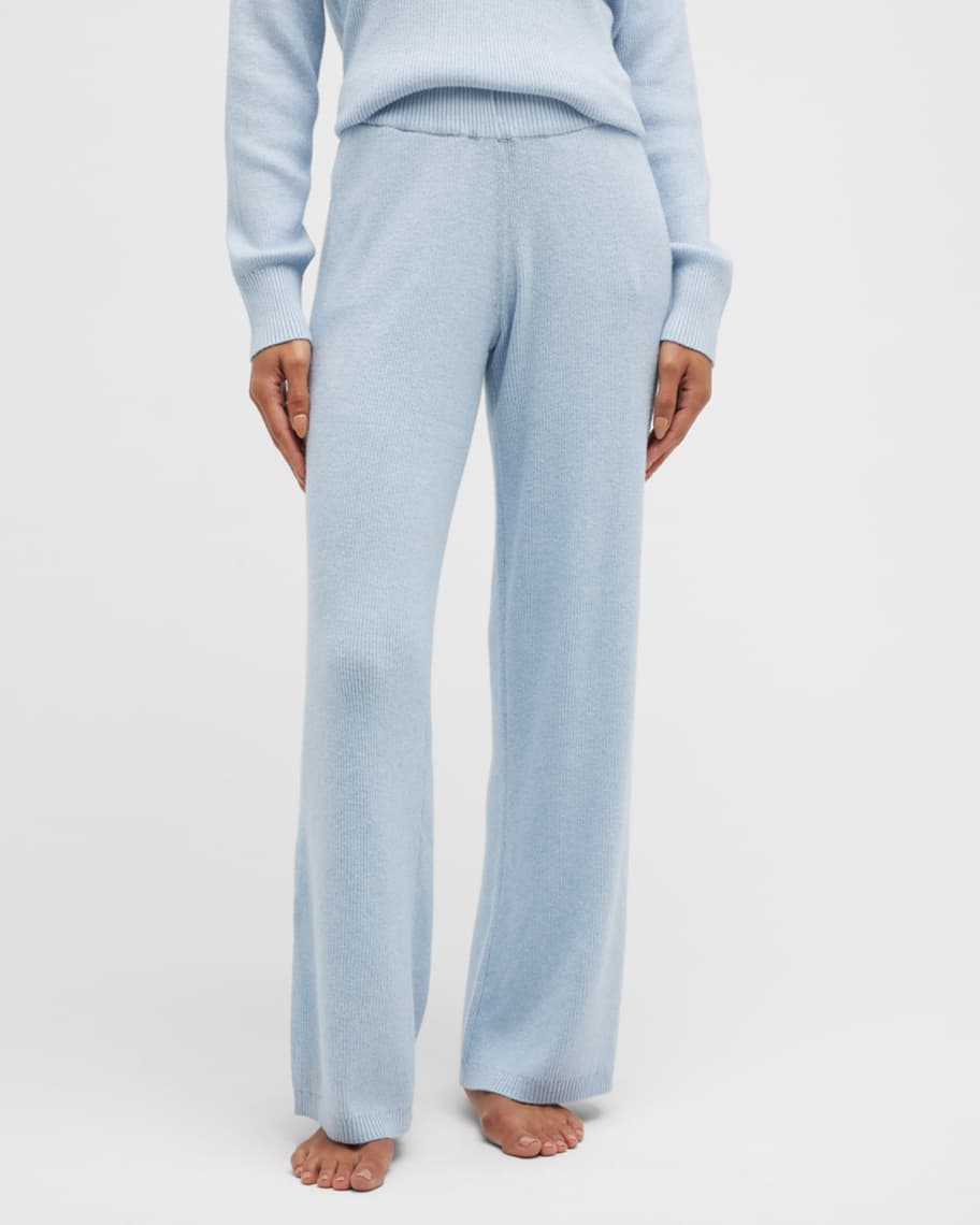 PJ Salvage Sweater Weather Ribbed Straight-Leg Pants | Neiman Marcus