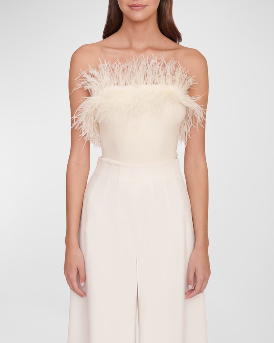 STAUD Nellie Feathered Crop Top | Neiman Marcus