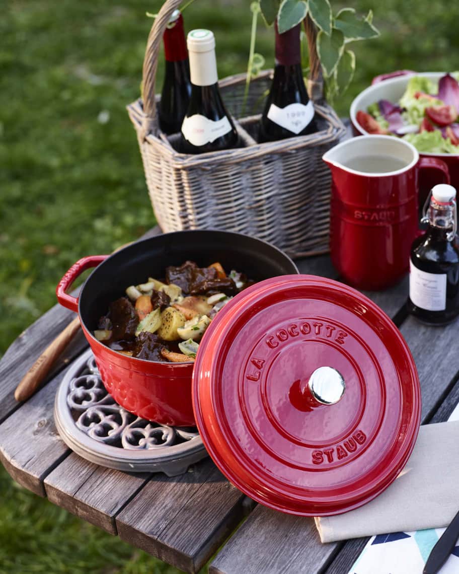 Staub Cast Iron 9" Round Lilly Trivet | Neiman Marcus