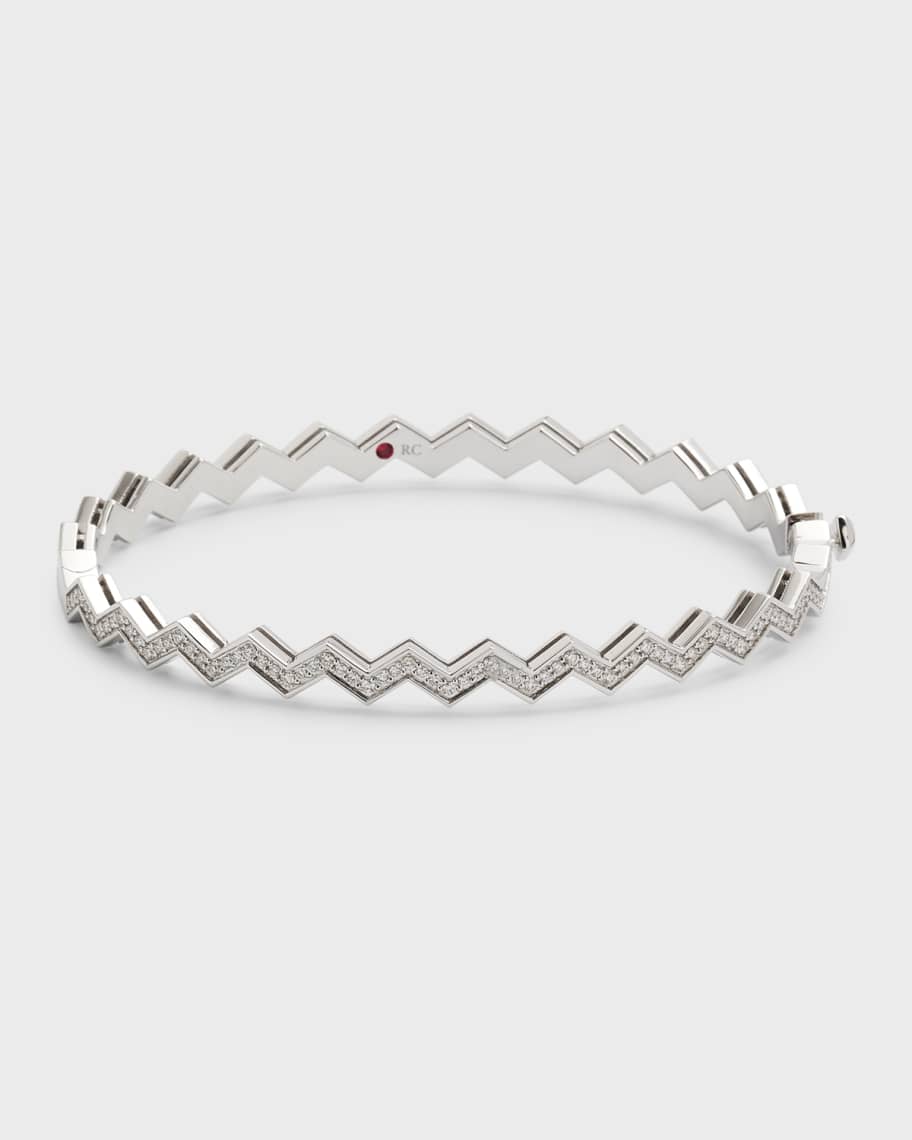 Roberto Coin 18K White Gold Diamond Bangle | Neiman Marcus