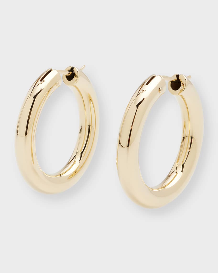 Roberto Coin 18K Yellow Gold Chubby Hoop Earrings, 28mm | Neiman Marcus