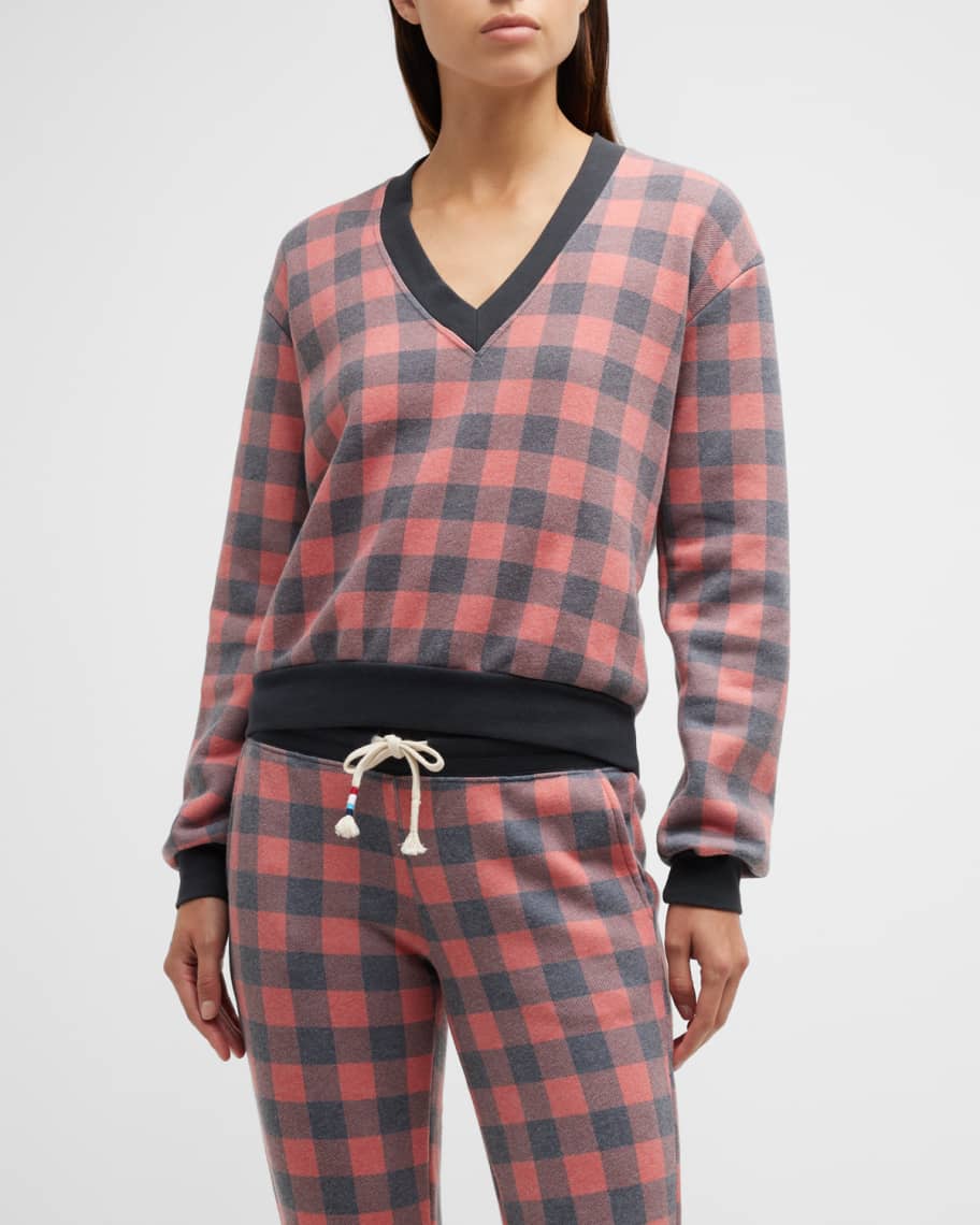 Sol Angeles Buffalo Plaid V-Neck Pullover | Neiman Marcus