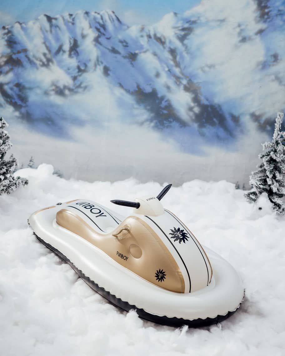 Funboy Metallic Champagne Snowmobile Inflatable Snow Sled | Neiman Marcus