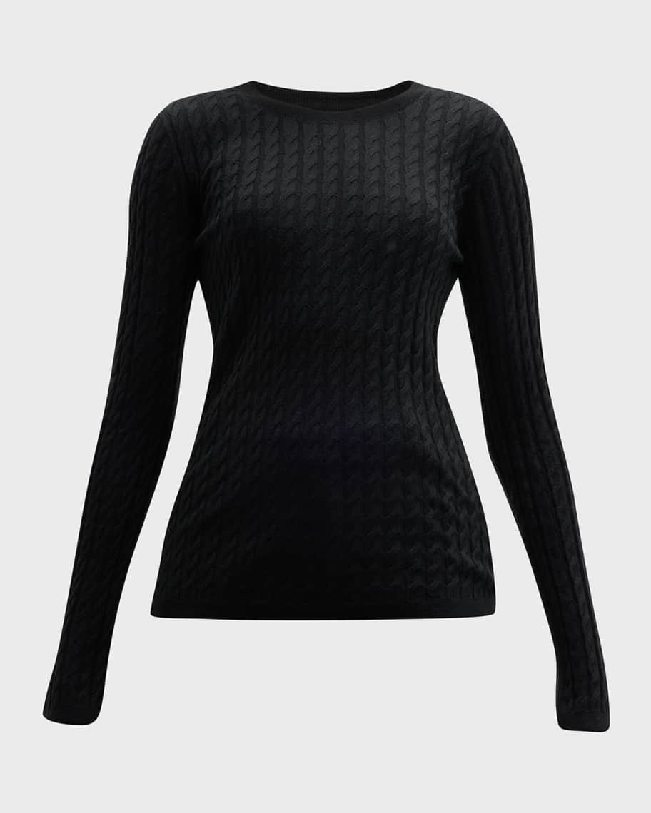 Toteme Mini Cable Merino Knit Sweater | Neiman Marcus