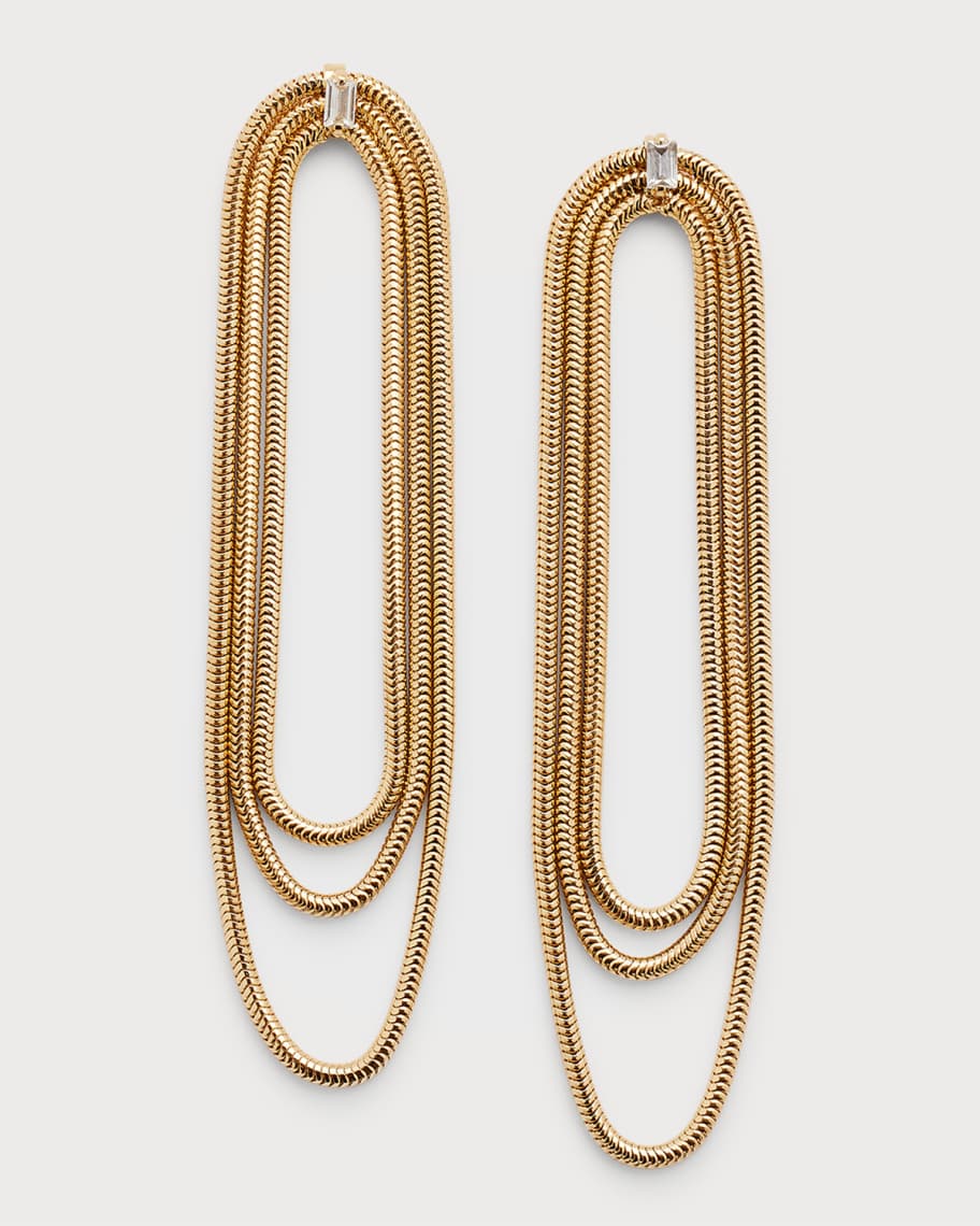 Jennifer Zeuner Juliana 3-layer Snake Chain Dangle Earrings | Neiman Marcus