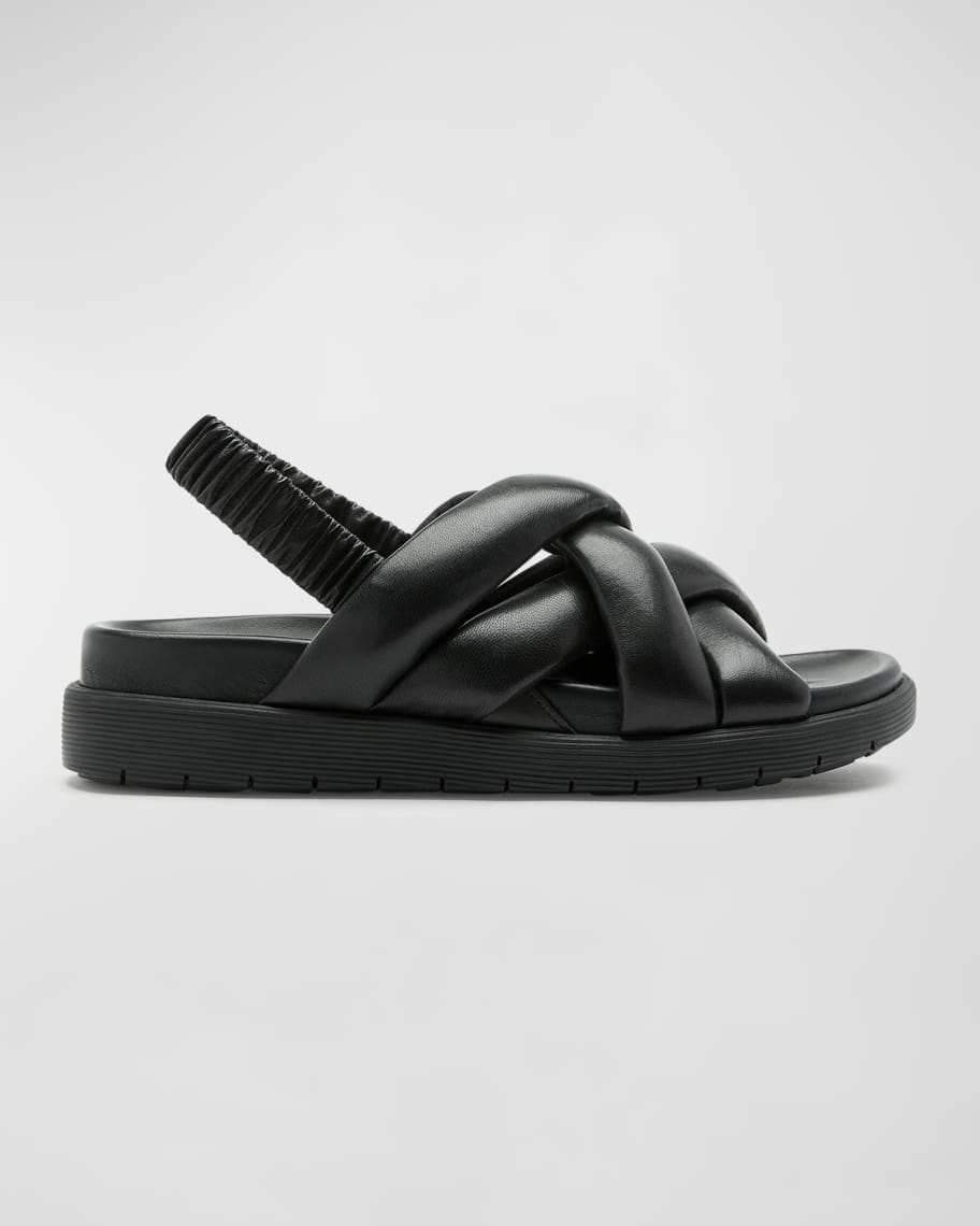 La Canadienne Redmond Puffy Leather Slingback Sandals | Neiman Marcus