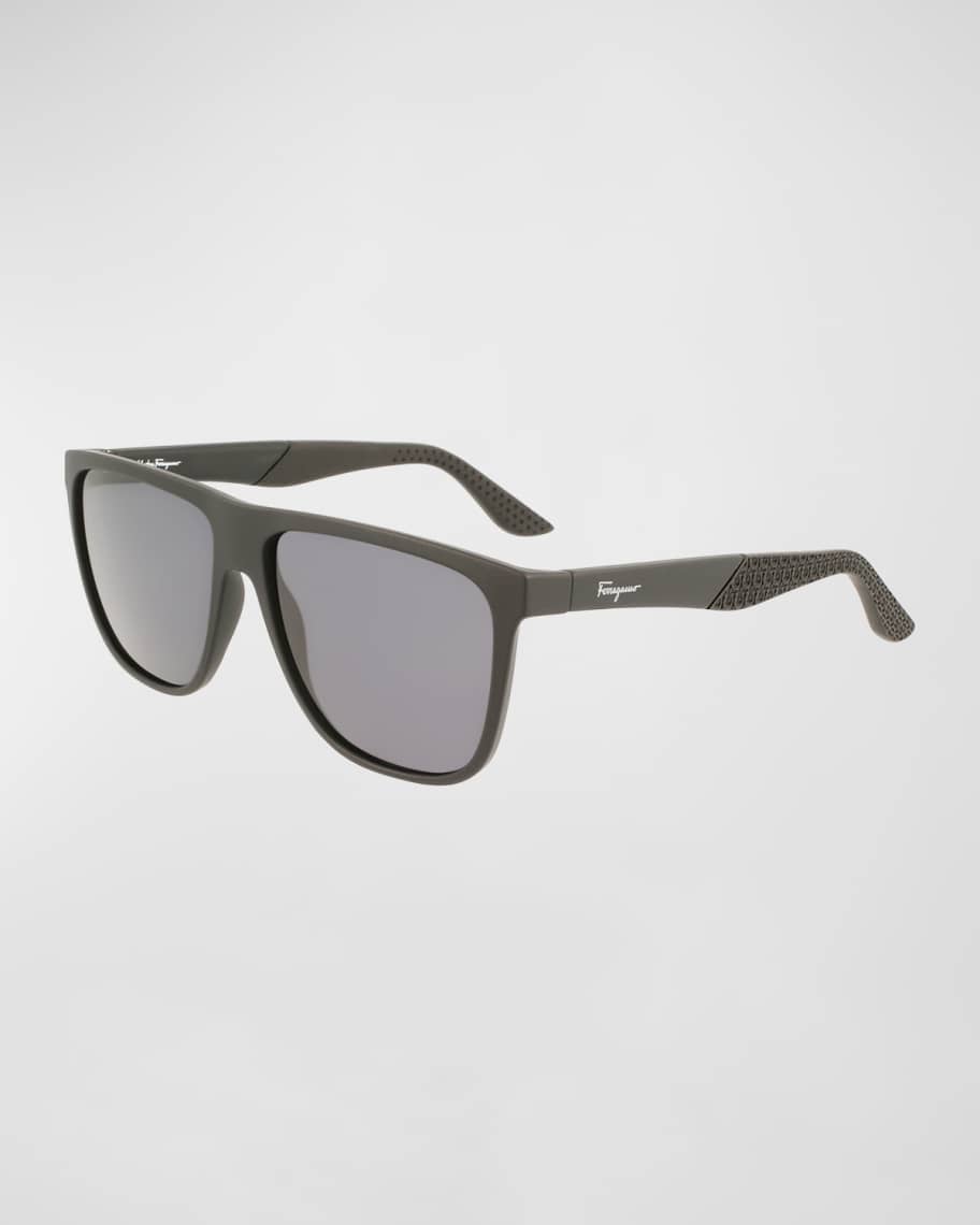 Ferragamo Mens Gancini Flat Top Navigator Sunglasses Neiman Marcus