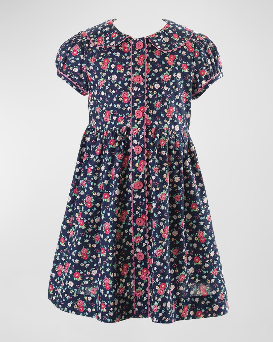Rachel Riley Girl's Floral-Button Down Dress, Size 2-10 | Neiman Marcus