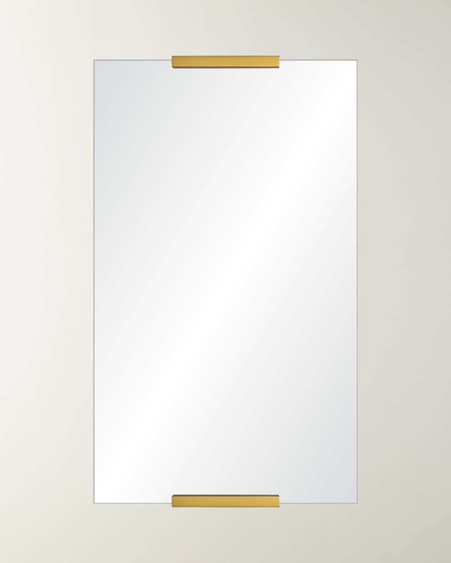 Mirror Home Burnished Brass Rectangle Mirror - 40" | Neiman Marcus
