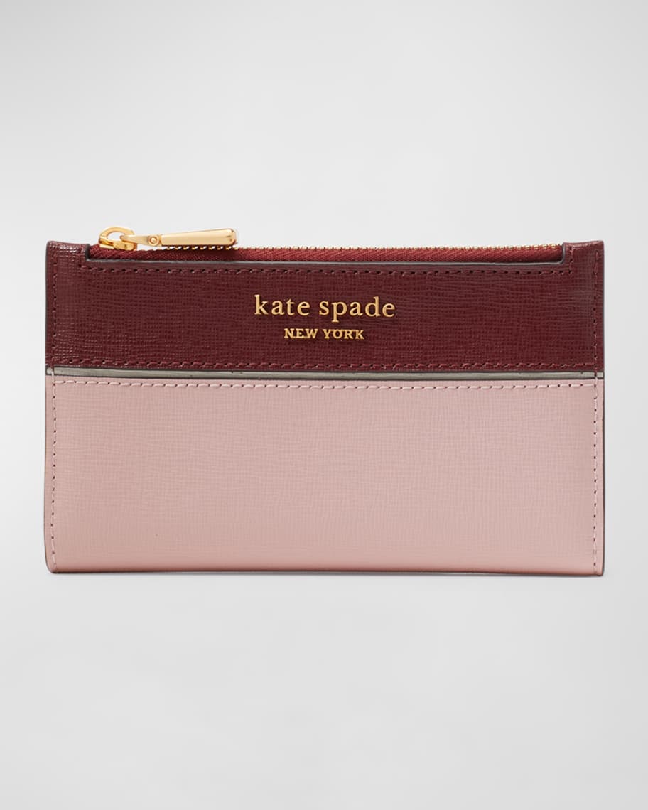 kate spade new york small bifold bicolor leather wallet | Neiman Marcus